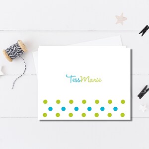 Personalized Polka Dot Note Cards / Personalized Stationery / Thank You ...