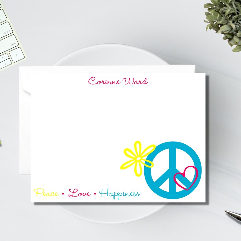 Peace Sign Note Cards - Etsy