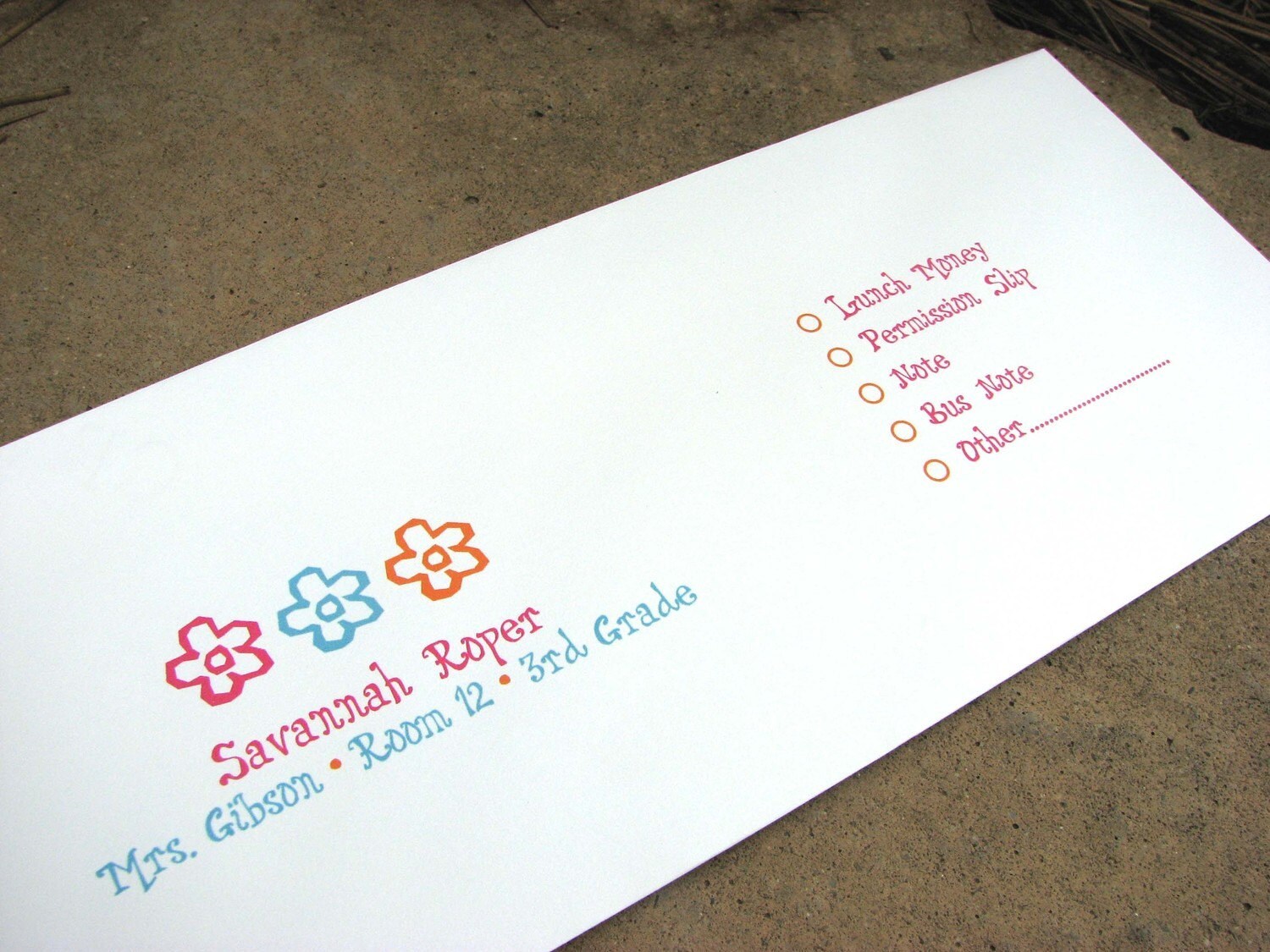 Girls Personalized School Envelopes for Money and Notes | Etsy