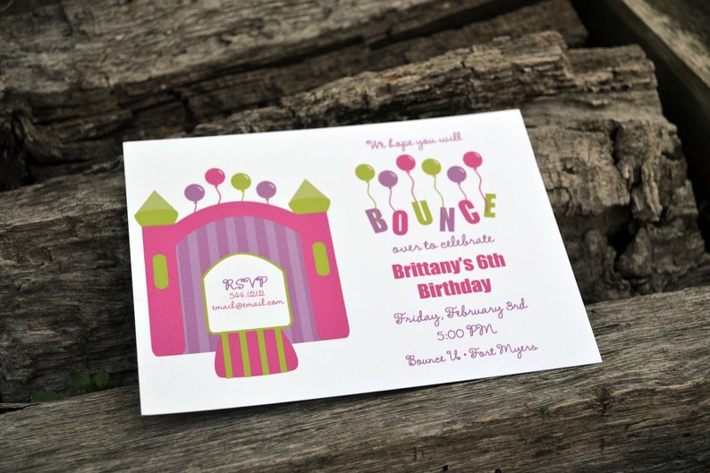 Bounce House Party Invitation / Birthday Party Invitation / | Etsy