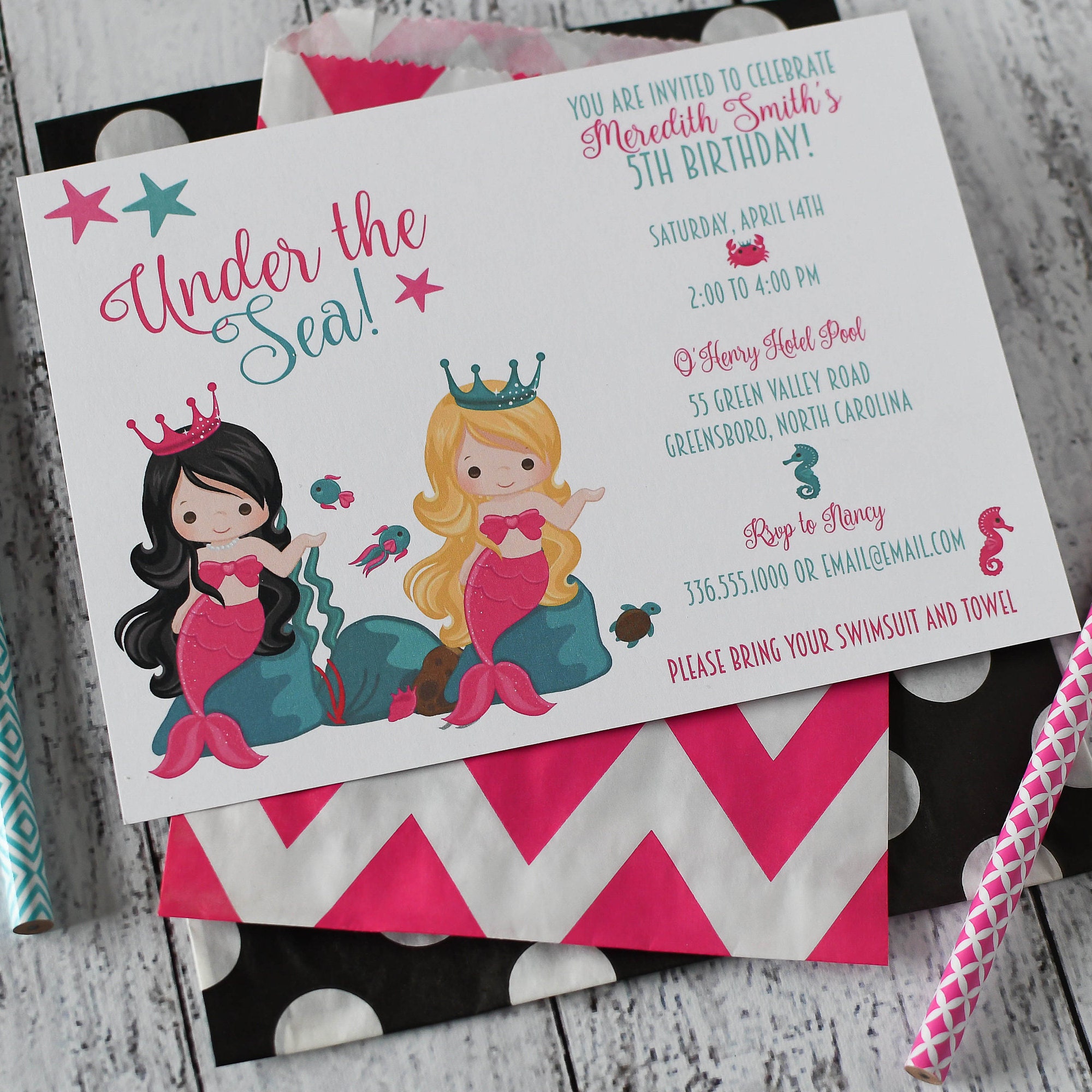 Mermaid Party Invitation / Personalized Mermaid Party Invitation ...