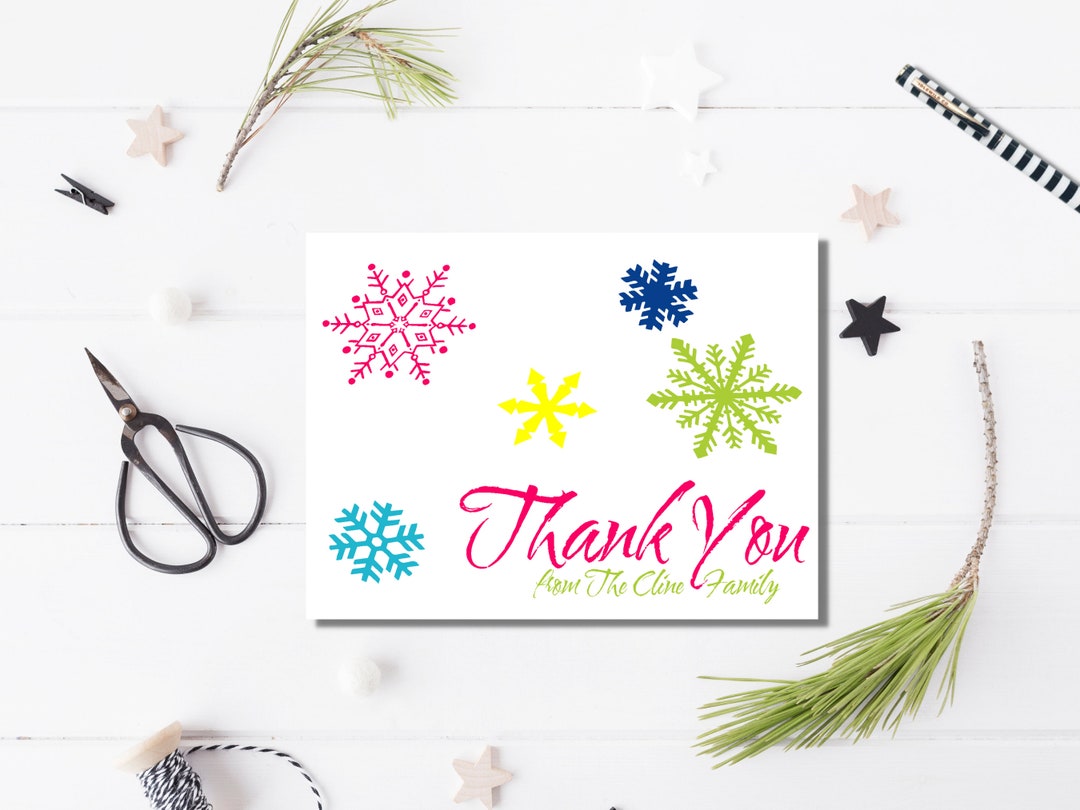 Personalized Holiday Thank You Note Cards Family Thank You Notes ...