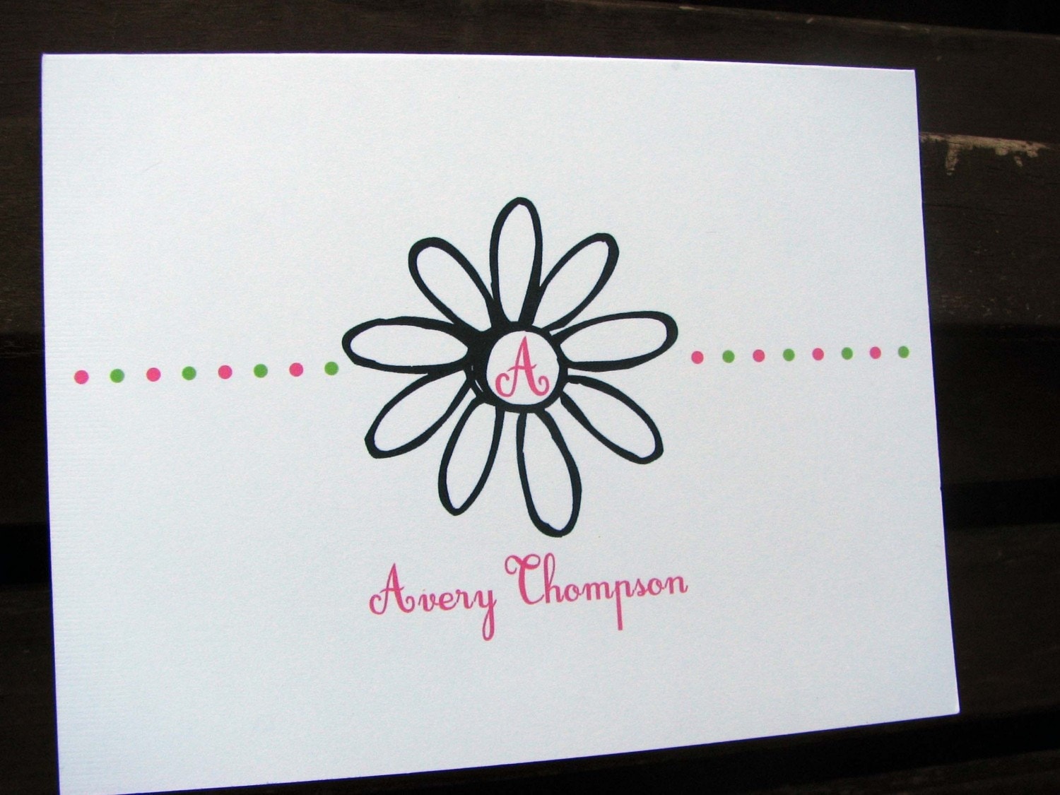 Personalized Flower Note Card / Thank You Note / Personalized ...