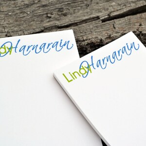 Set of 2 Personalized Notepads / Monogram Notepads / Set of 2 Fancy Script Design / Monogram ...