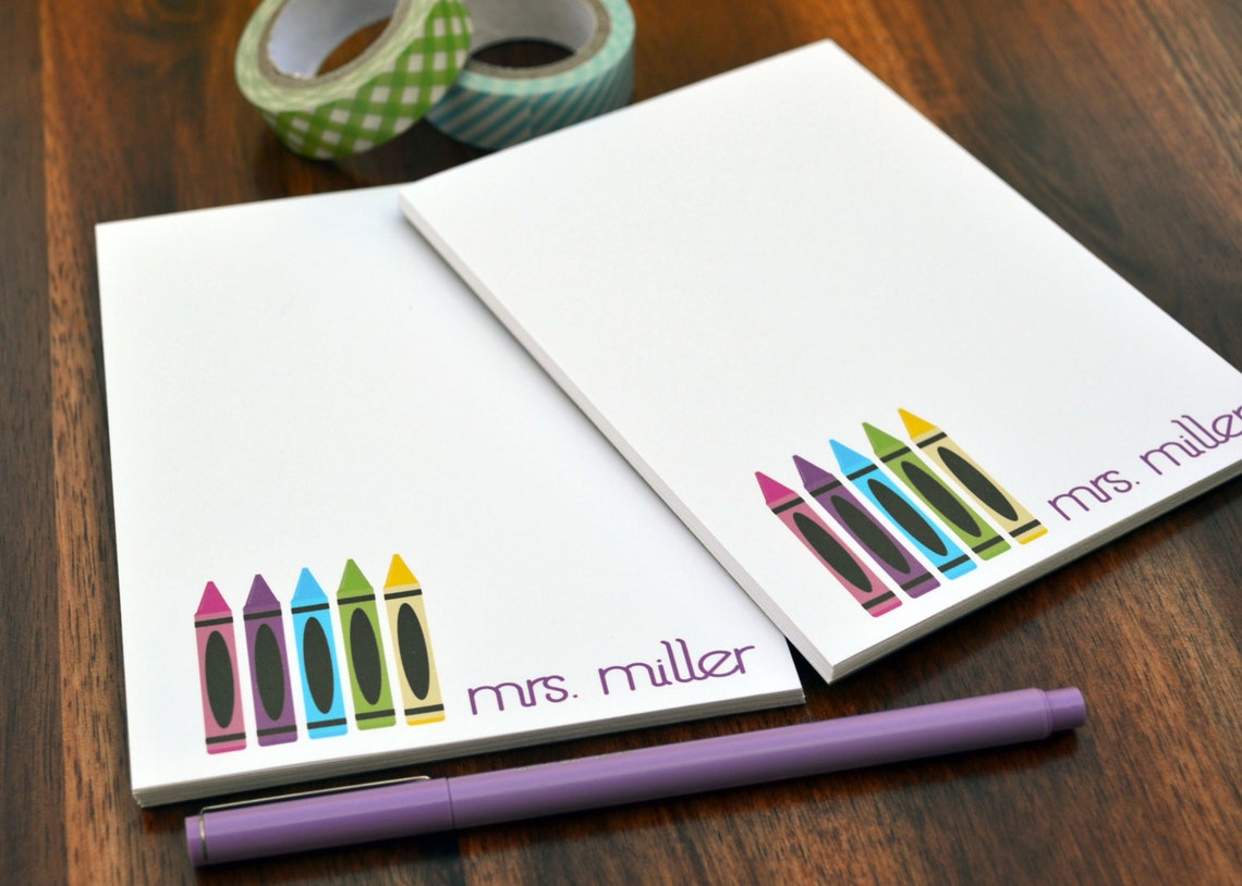 Set of 2 Teacher Notepads / Personalized Notepads / | Etsy