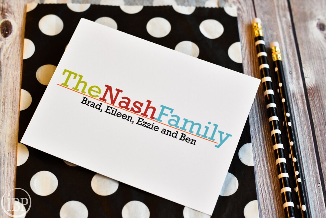 Personalized Family Notes - Personalized Family Stationery - Family ...