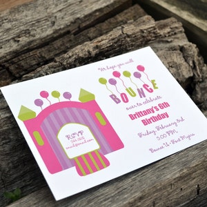 Bounce House Party Invitation / Birthday Party Invitation / Girls ...
