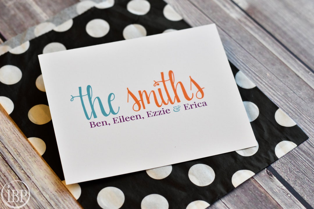Family Stationery - Family Note Cards - Personalized Stationery - Set ...