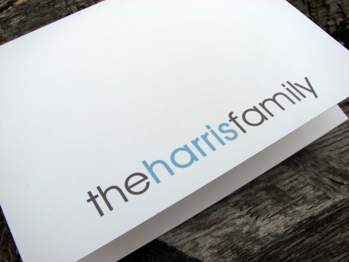 Personalized Family Note Cards / Set of Modern Stationery | Etsy