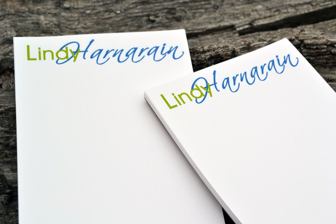 Set of 2 Personalized Notepads / Monogram Notepads / Set of 2 Fancy Script Design / Monogram ...