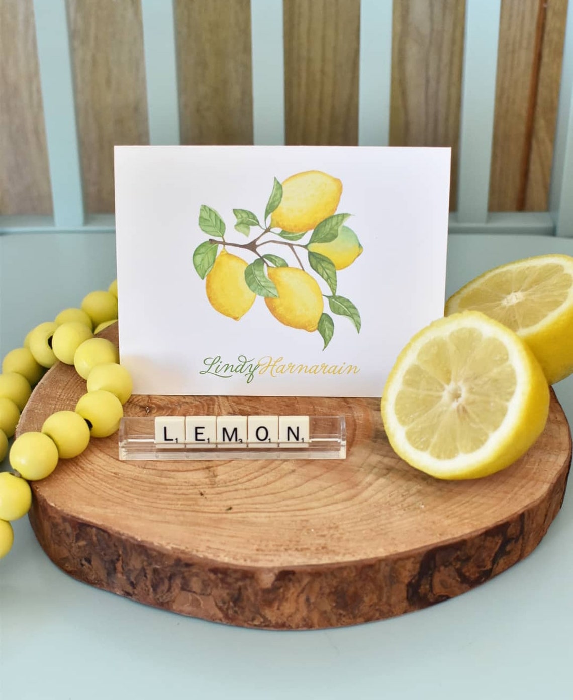 Lemon Note Cards Personalized Lemon Stationery Lemon Cards | Etsy