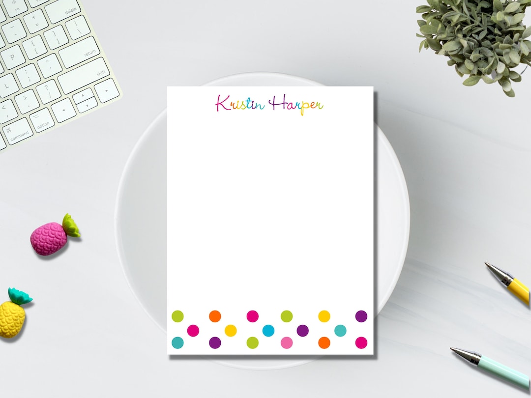 Personalized Notepads / Personalized Colorful Dots Notepads ...