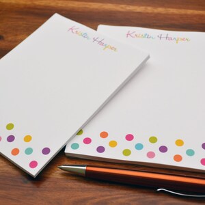 Personalized Notepads / Personalized Colorful Dots Notepads / - Etsy