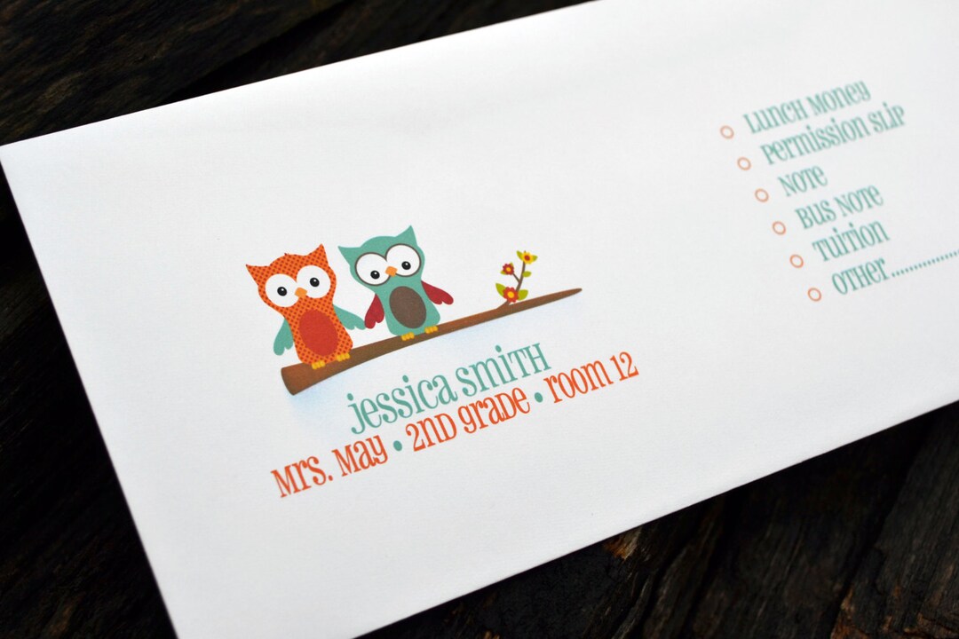 Back to School Personalized Money & Note Envelopes for Girls / Custom ...