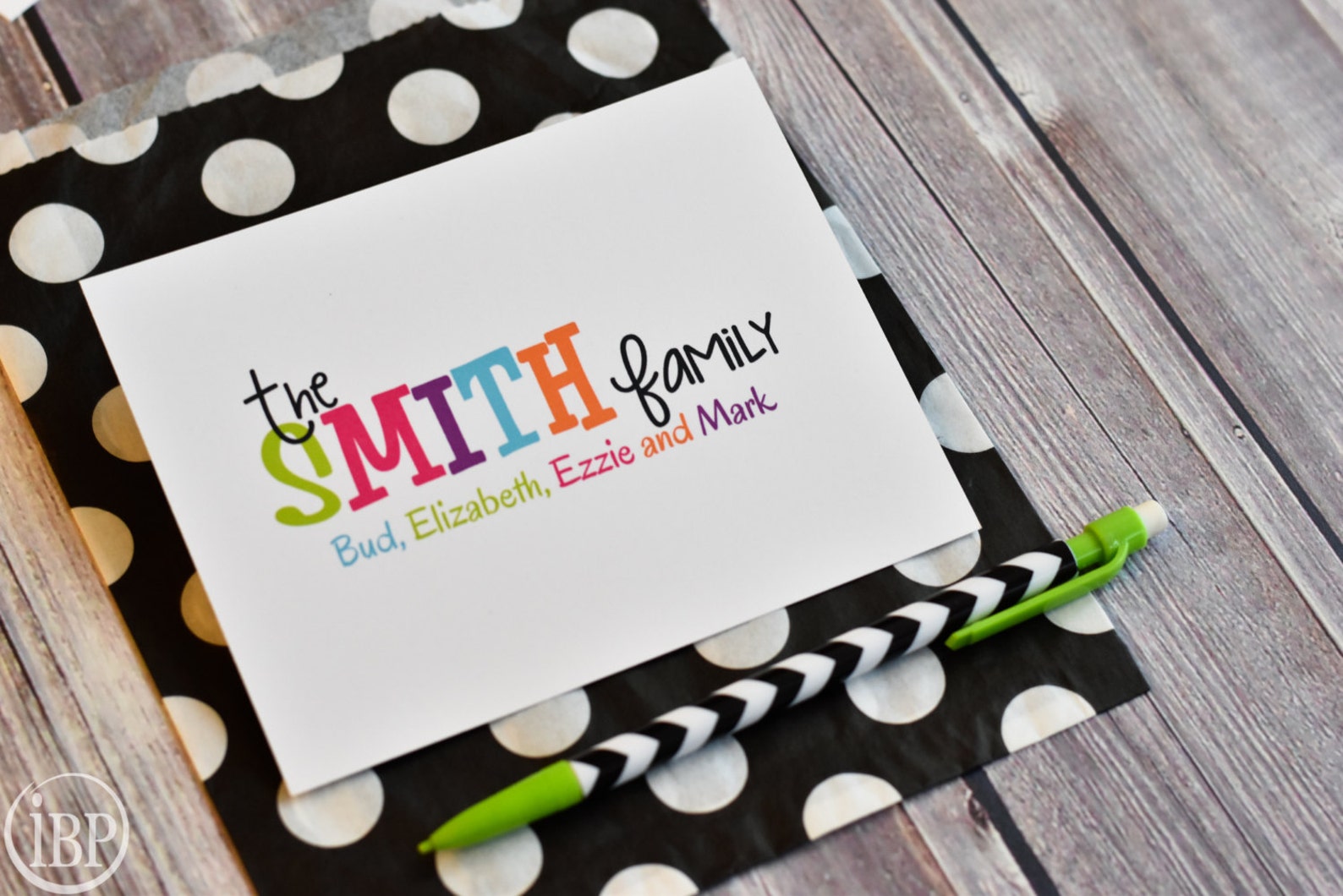 Family Stationery / Personalized Colorful Family Stationary / | Etsy