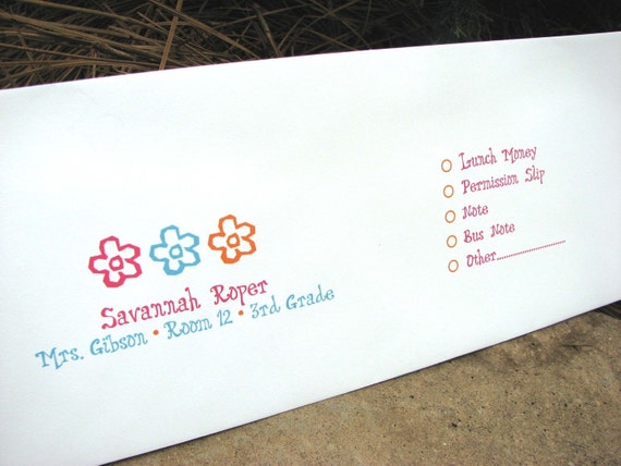 Girls Personalized School Envelopes for Money and Notes - Etsy