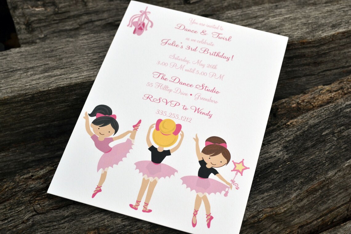 Ballet Party Invitation / Ballerina Party Invitation / Kids - Etsy