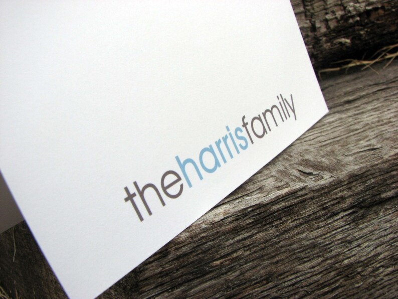 Personalized Family Note Cards / Set of Modern Stationery | Etsy
