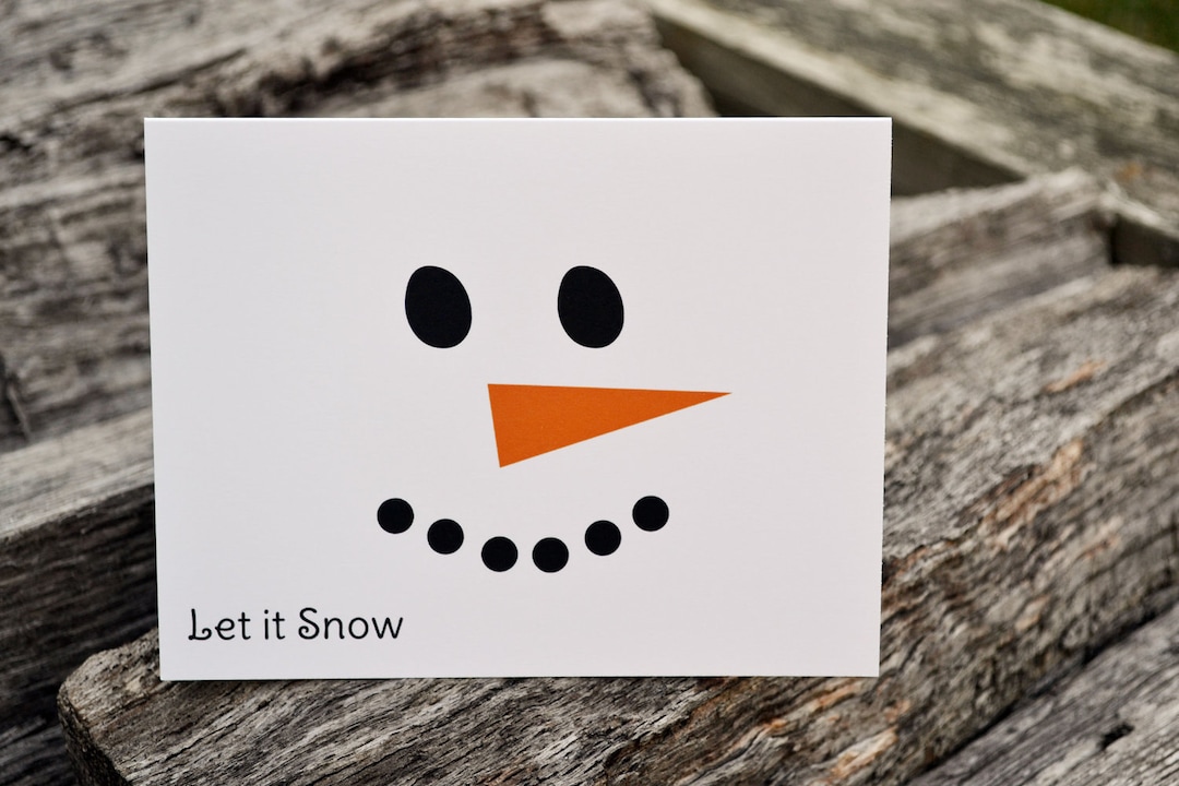 Personalized Christmas Note Cards With Snowman Face - Etsy