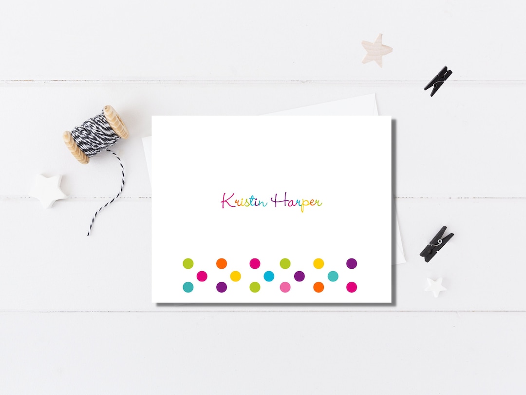 Polka Dot Stationery / Personalized Stationary / Personalized Note ...