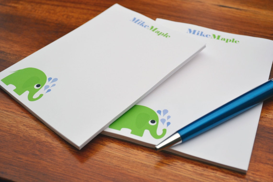 Personalized Notepads / Elephant Notepads /personalized | Etsy