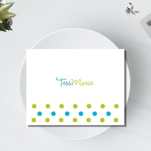 Personalized Polka Dot Note Cards / Personalized Stationery / Thank You ...