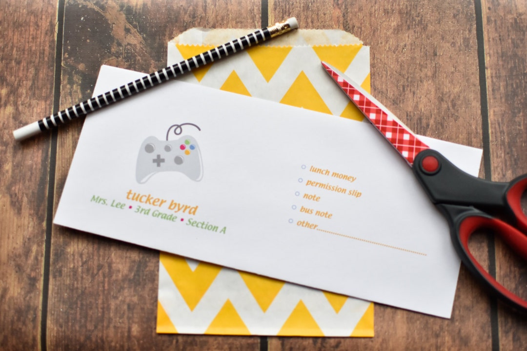 Personalized Back to School Gamer Envelopes for Kids / Video Game Money ...