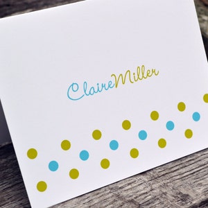 Personalized Polka Dot Note Cards / Personalized Stationery / - Etsy