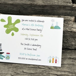 Kids Science Birthday Party Invitations / Kids Science Party Invite ...