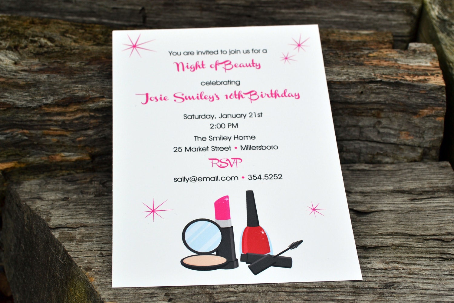 Girls Night Out Party Invitation Makeup Party Invitation | Etsy
