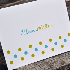 Personalized Polka Dot Note Cards / Personalized Stationery / - Etsy