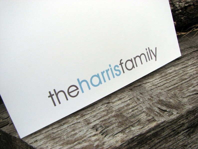 Personalized Family Note Cards / Set of Modern Stationery | Etsy