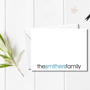 Personalized Family Note Cards / Set of Modern Stationery Notes / Set ...