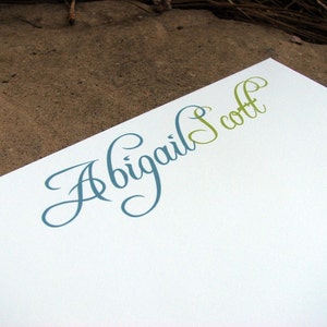 Personalized Stationery Flat Note Card / Flat Note / Personalized ...