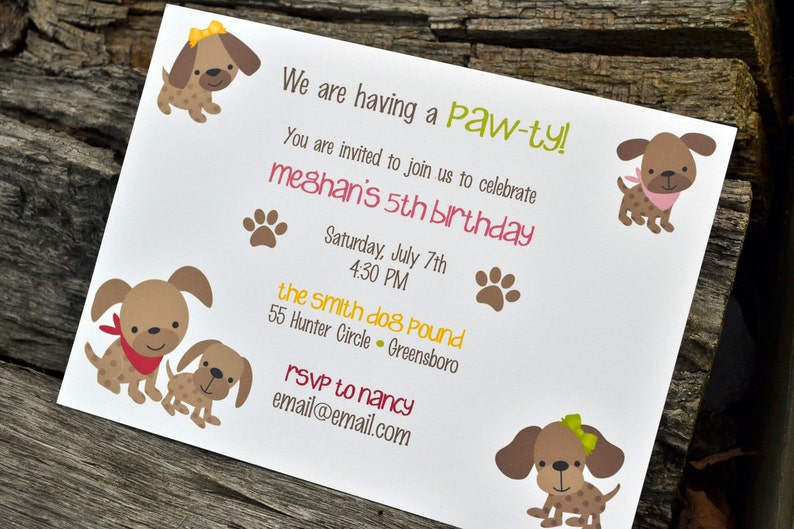 Kids Puppy Dog Party Invitations / Kids Birthday Party | Etsy