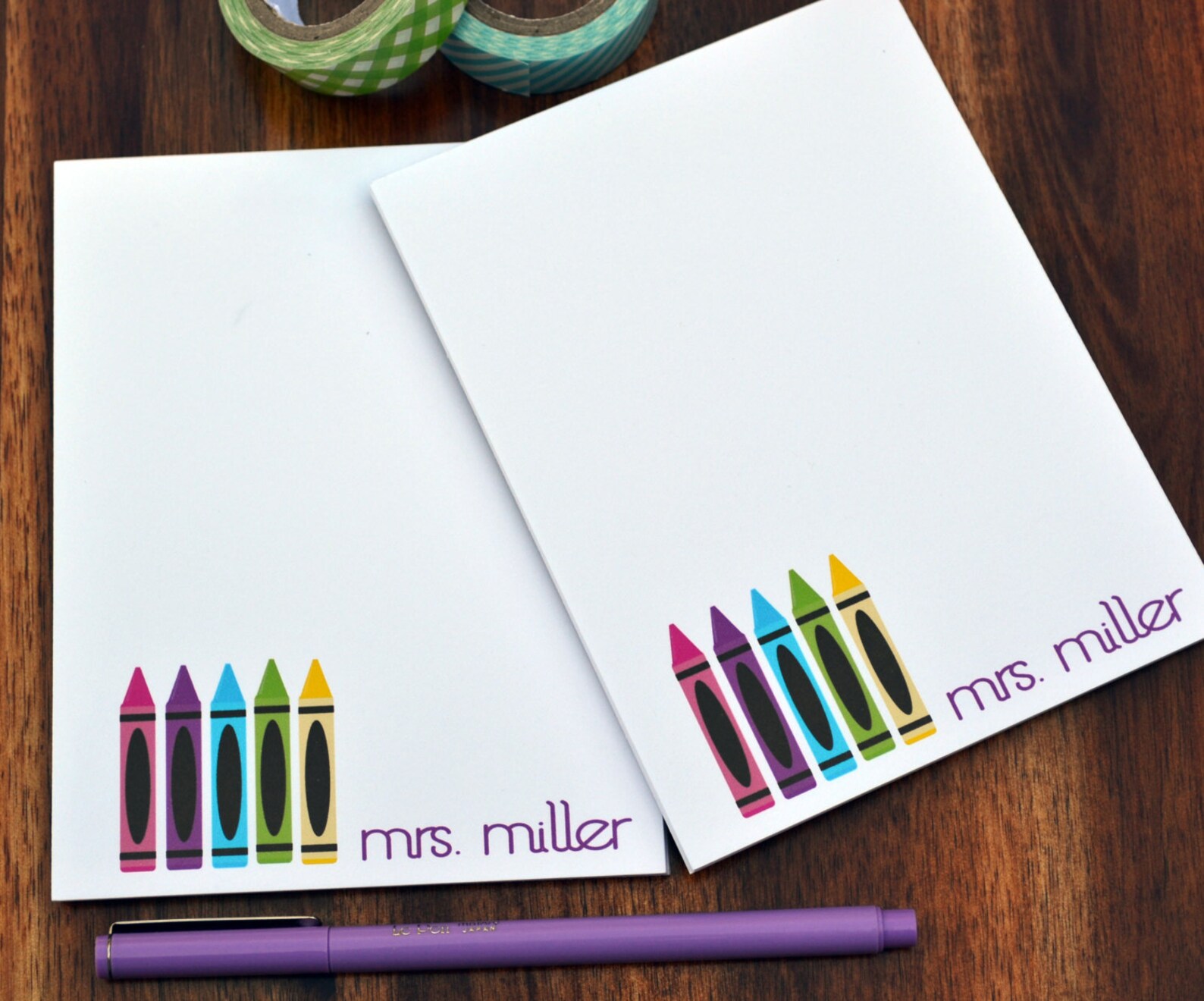 Set of 2 Teacher Notepads / Personalized Notepads / | Etsy