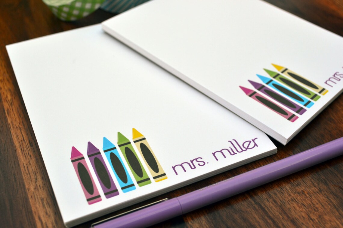 Set of 2 Teacher Notepads / Personalized Notepads / | Etsy