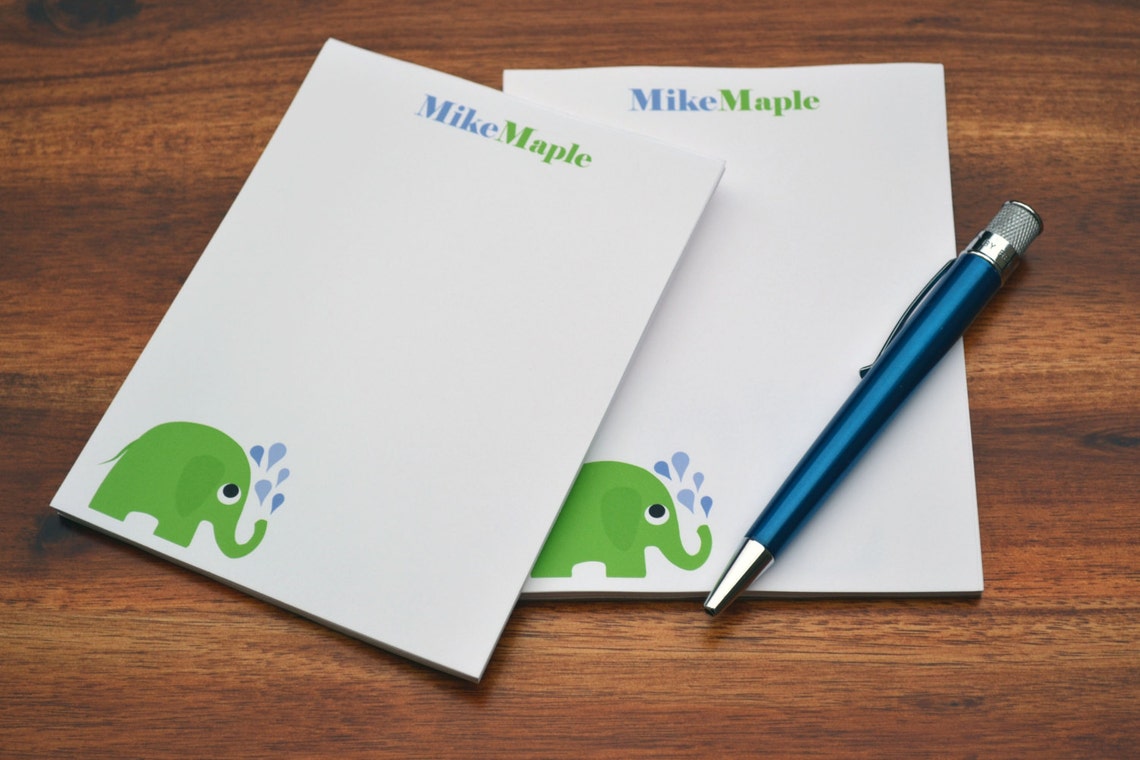 Personalized Notepads / Elephant Notepads /personalized | Etsy