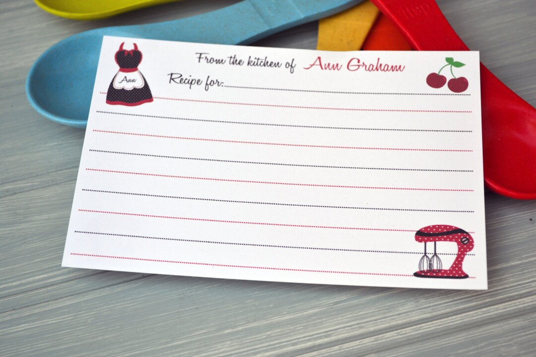 Personalized Recipe Card - Personalized Recipe Cards - Recipe Card Set ...
