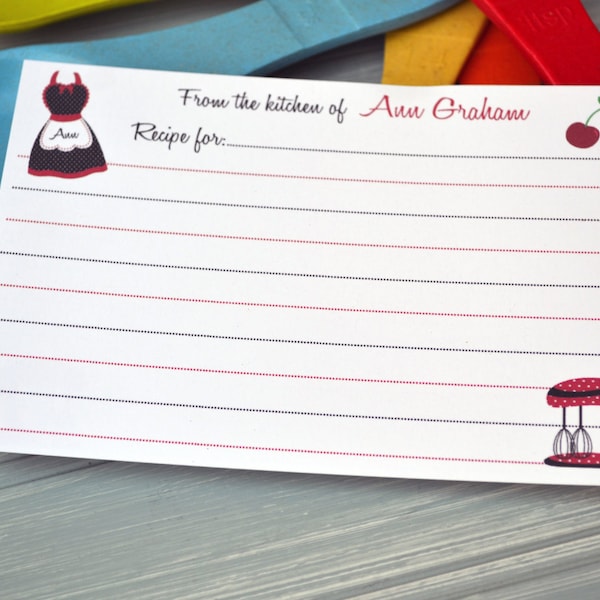 Personalized Recipe Cards - Etsy