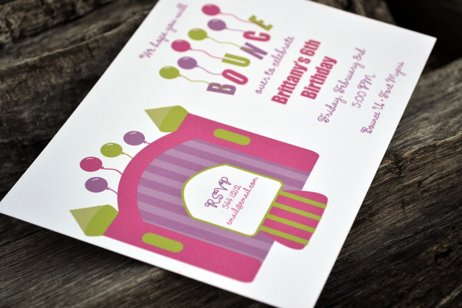 Bounce House Party Invitation / Birthday Party Invitation / - Etsy