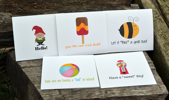 Boys Lunch Box Notes / Mini Notes for Boys / Lunch Box Cards / - Etsy