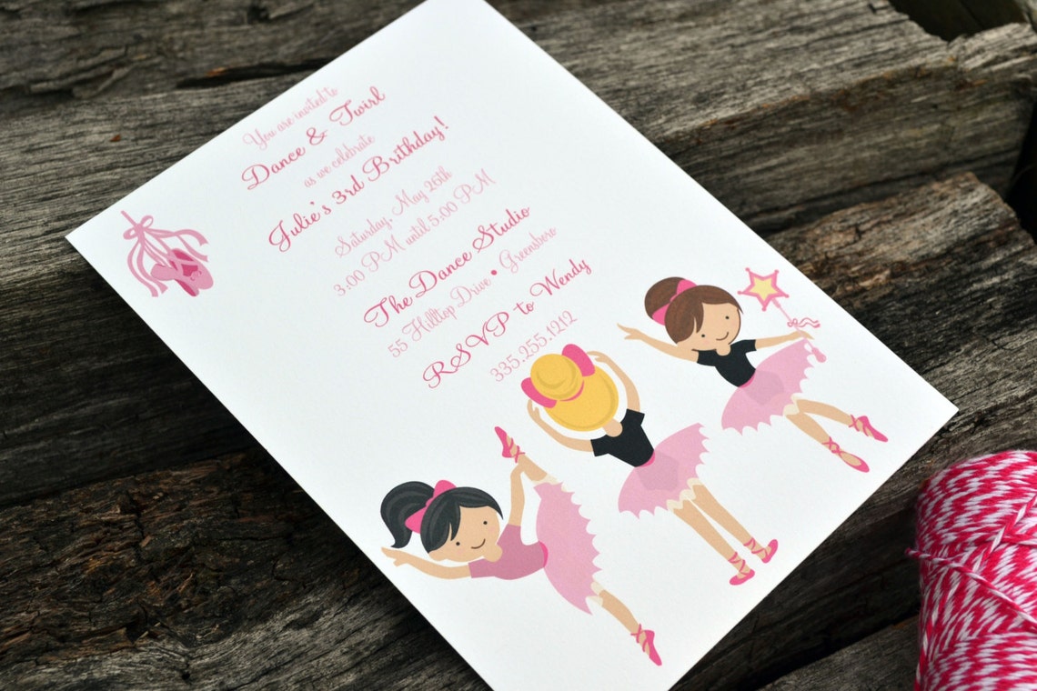 Ballet Party Invitation / Ballerina Party Invitation / Kids - Etsy