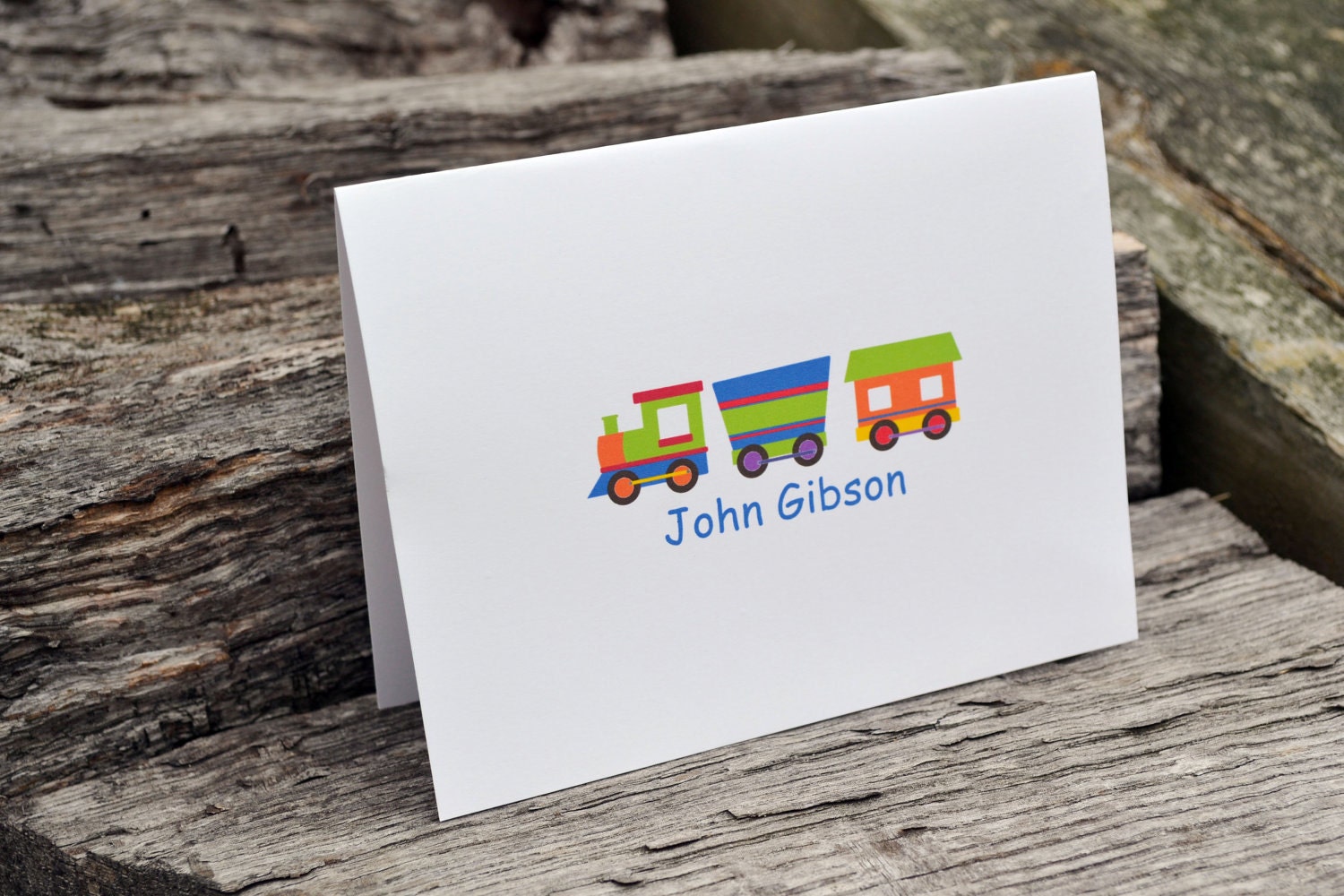 Boys Personalized Note Cards for Thank You Notes Train Theme - Etsy