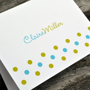 Personalized Polka Dot Note Cards / Personalized Stationery / - Etsy