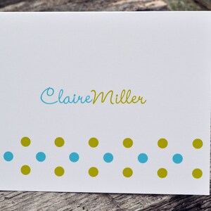 Personalized Polka Dot Note Cards / Personalized Stationery / - Etsy