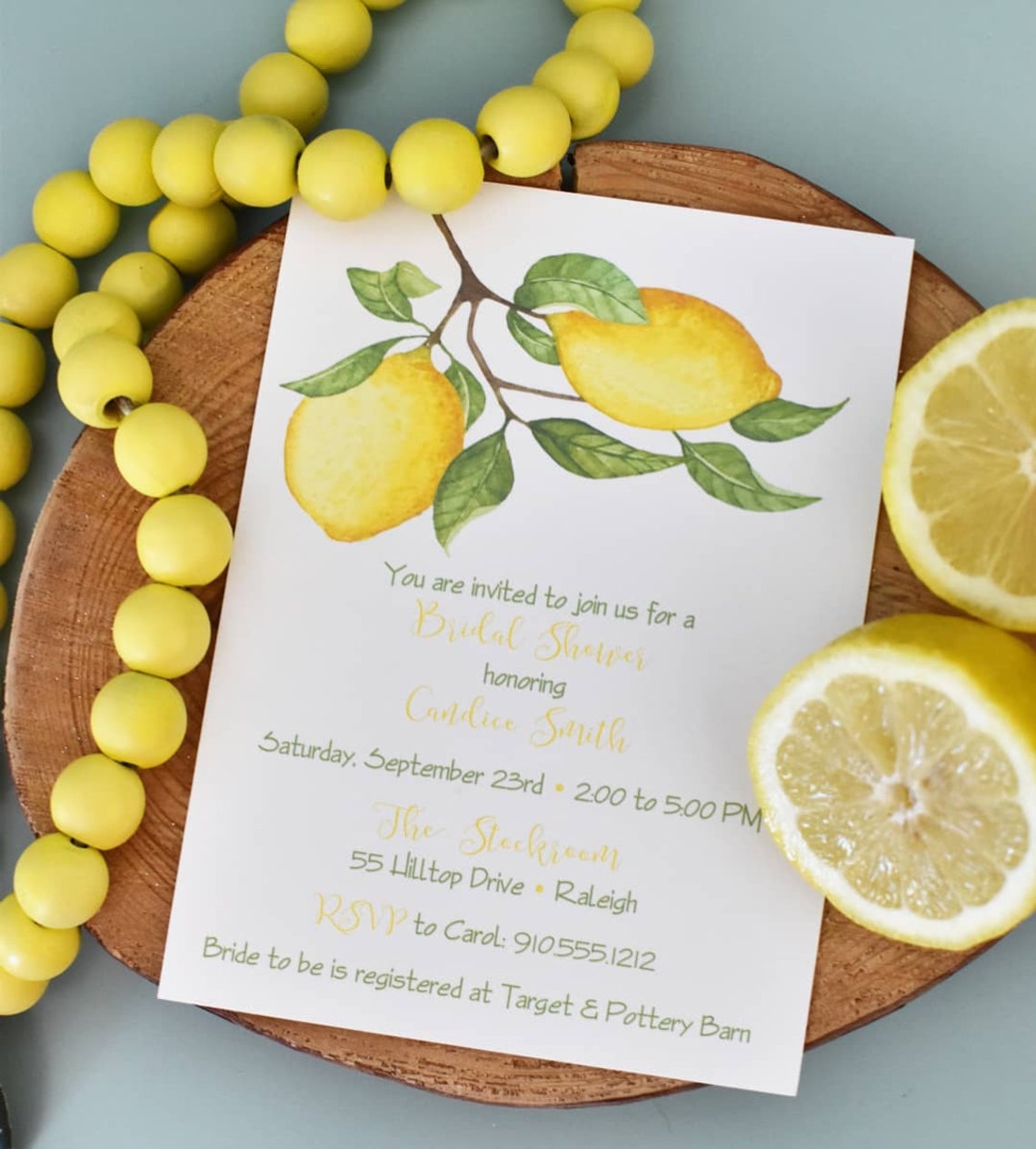 Lemon Party Invitation Lemon Birthday Party Invite Lemon - Etsy