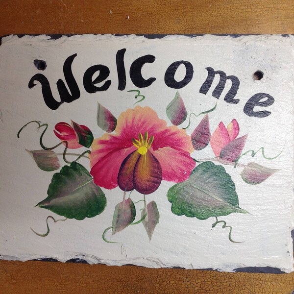 Slate Welcome Sign - Etsy