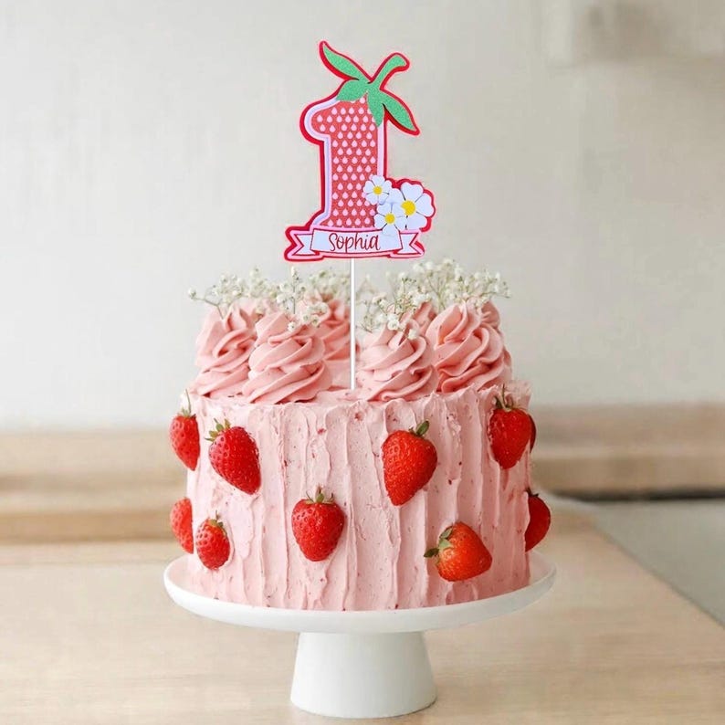 Berry First Birthday Cake Topper - Custom Name- Berry First Birthday ...