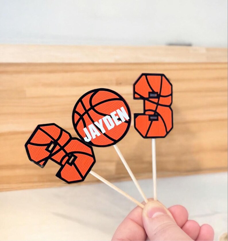 Basketball Cupcake Toppers, Personalized Name & Age, Custom Sports ...